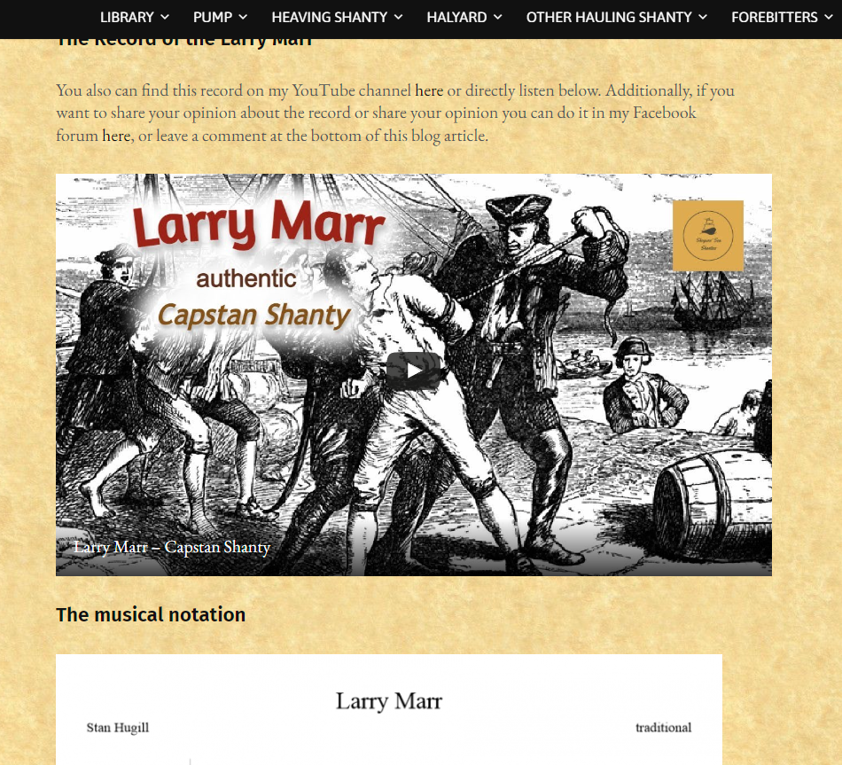Larry Marr - Traditional Sea Shanties Recorded Shanties