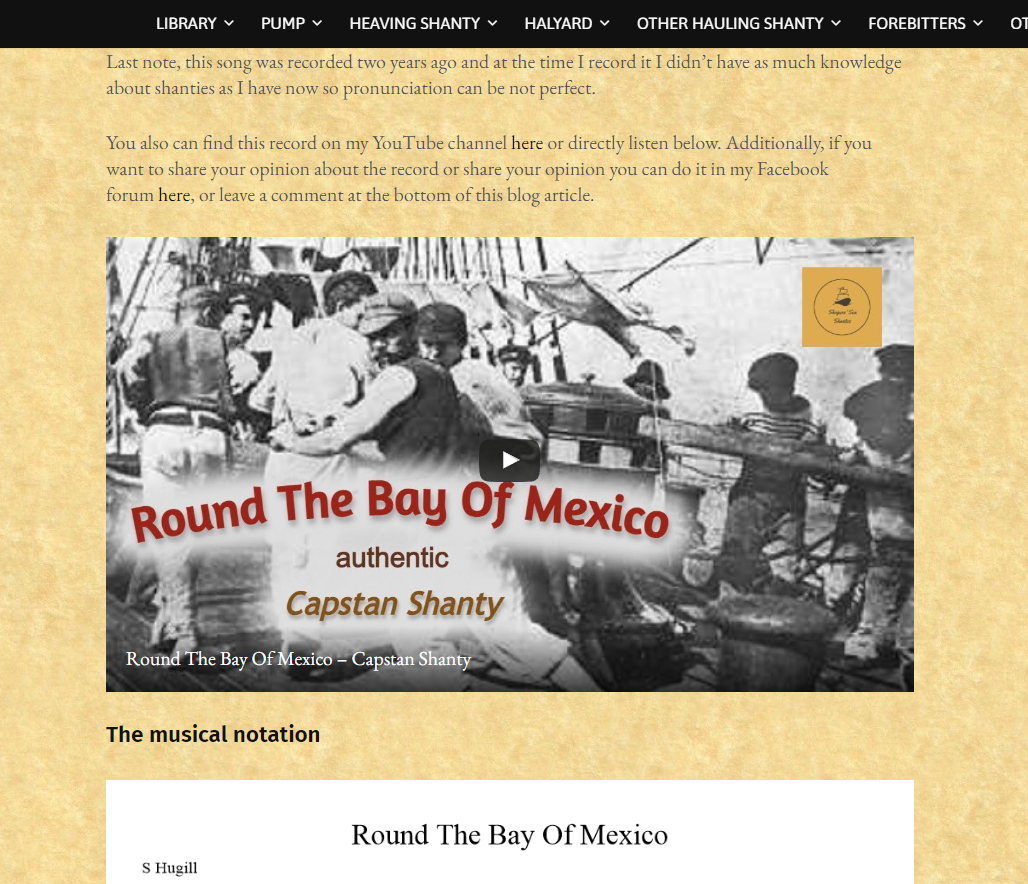 Round The Bay Of Mexico - Traditional Sea Shanties