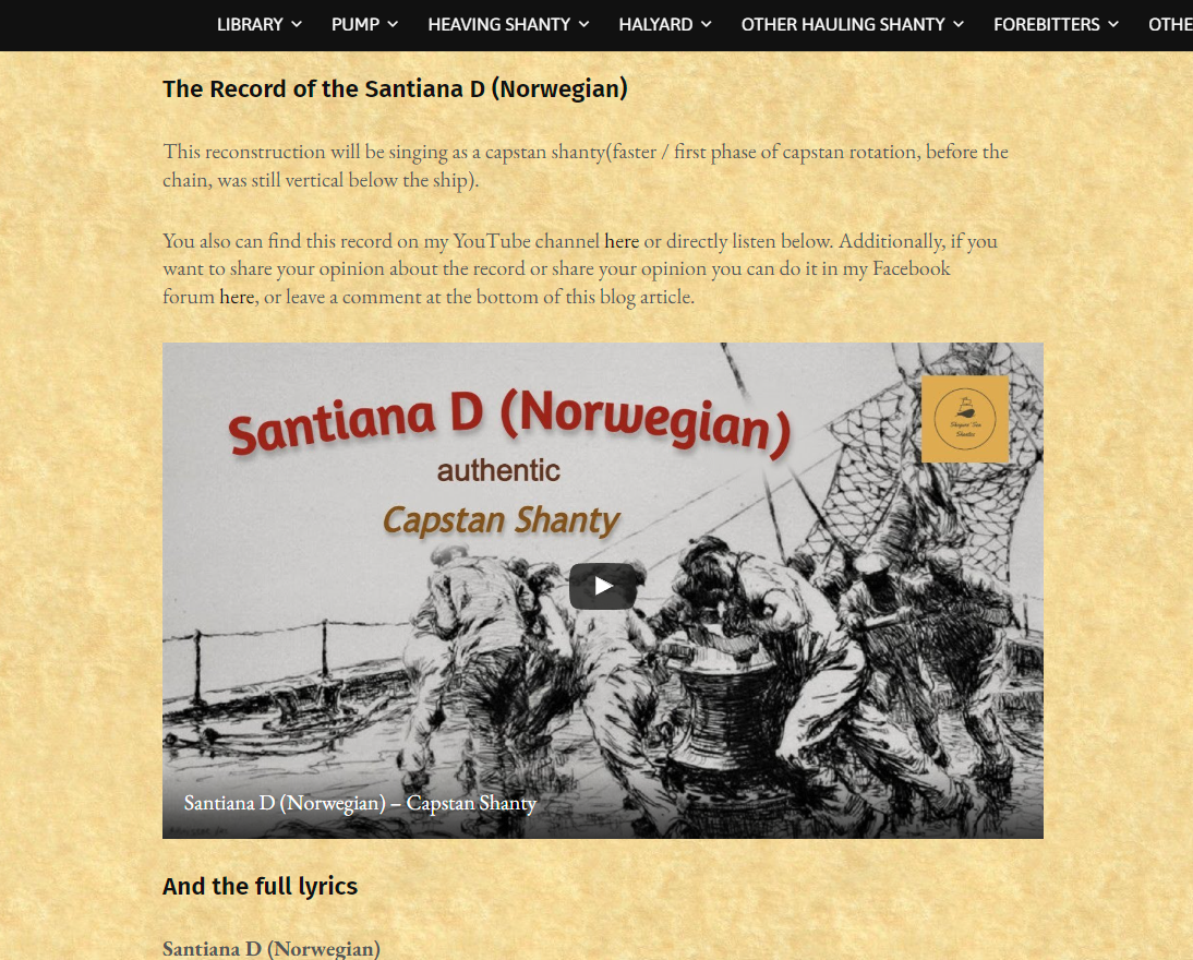 Santiana D (Norwegian) - Traditional Sea Shanties