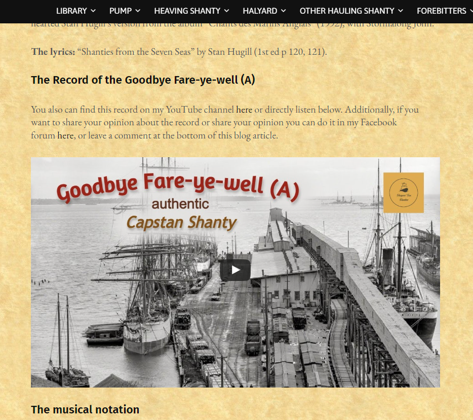 Goodbye Fare-ye-well (A) - Traditional Sea Shanties