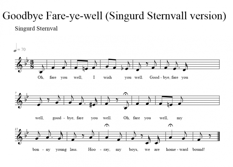 Goodbye Fare-ye-well (Singurd Sternvall version) - Traditional Sea Shanties