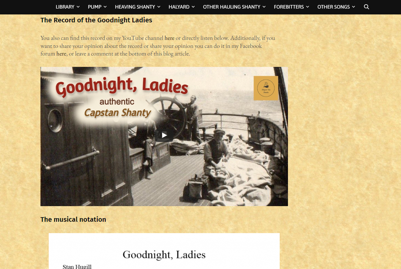 Goodnight Ladies - Traditional Sea Shanties Recorded Shanties