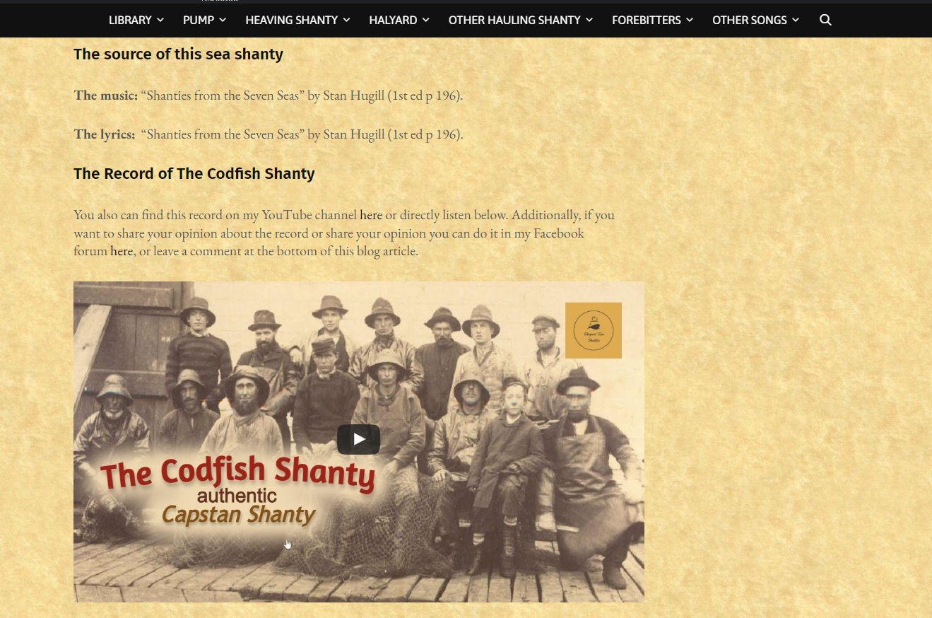 The Codfish Shanty - Traditional Sea Shanties