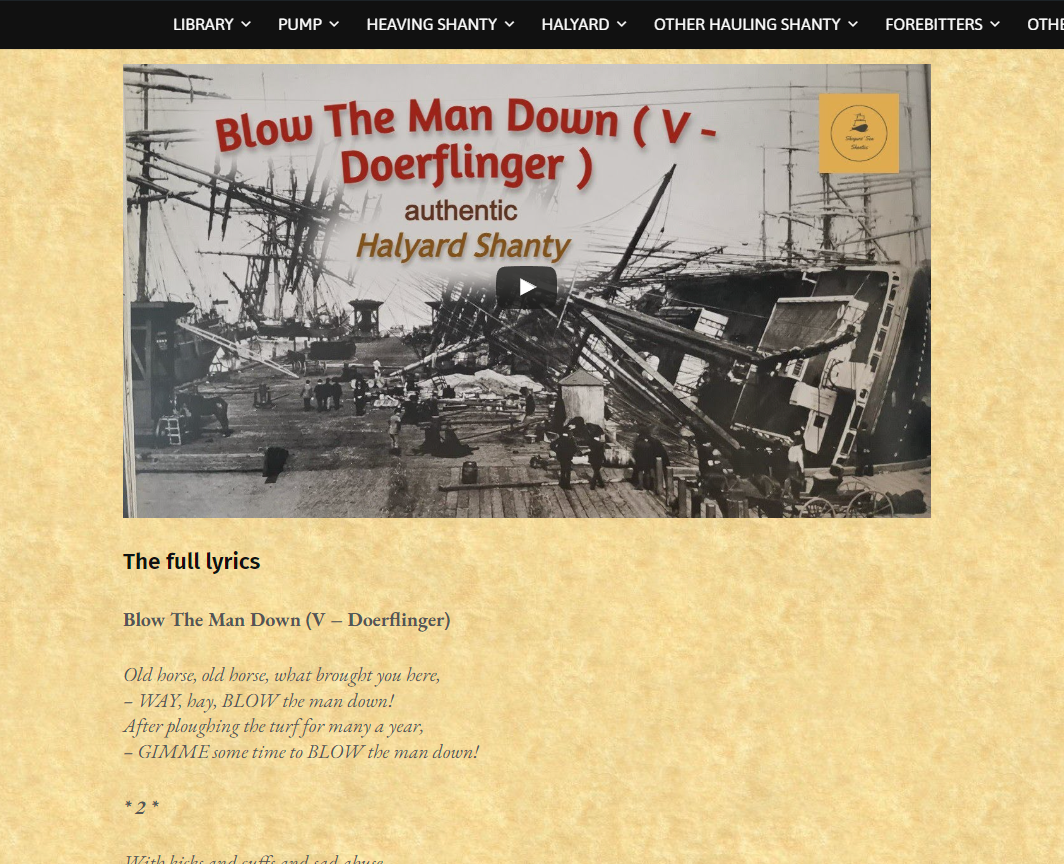 Blow The Man Down (V – Doerflinger) - Traditional Sea Shanties